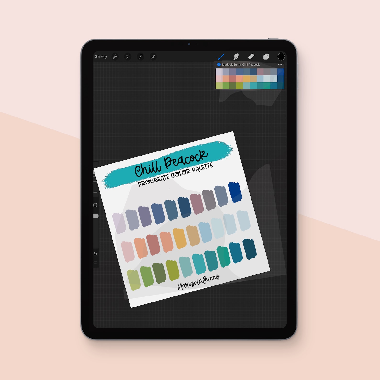 Chill Peacock Procreate Color Palette, Color Swatches, iPad Procreate ...