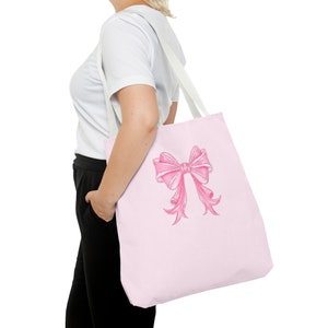 Cute Pink Bow Totebag, Preppy Aesthetic Bag, Girly Coquette Tote ...