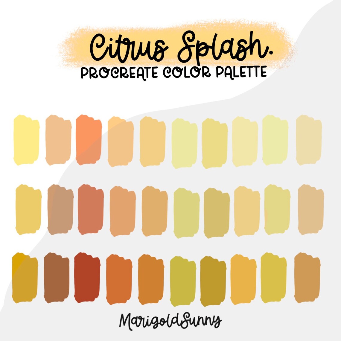 Citrus Splash Procreate Color Palette Color Swatches Ipad - Etsy