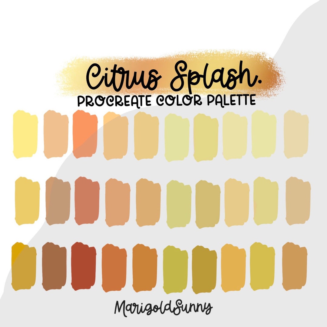 Citrus Splash Procreate Color Palette, Color Swatches, iPad Procreate ...