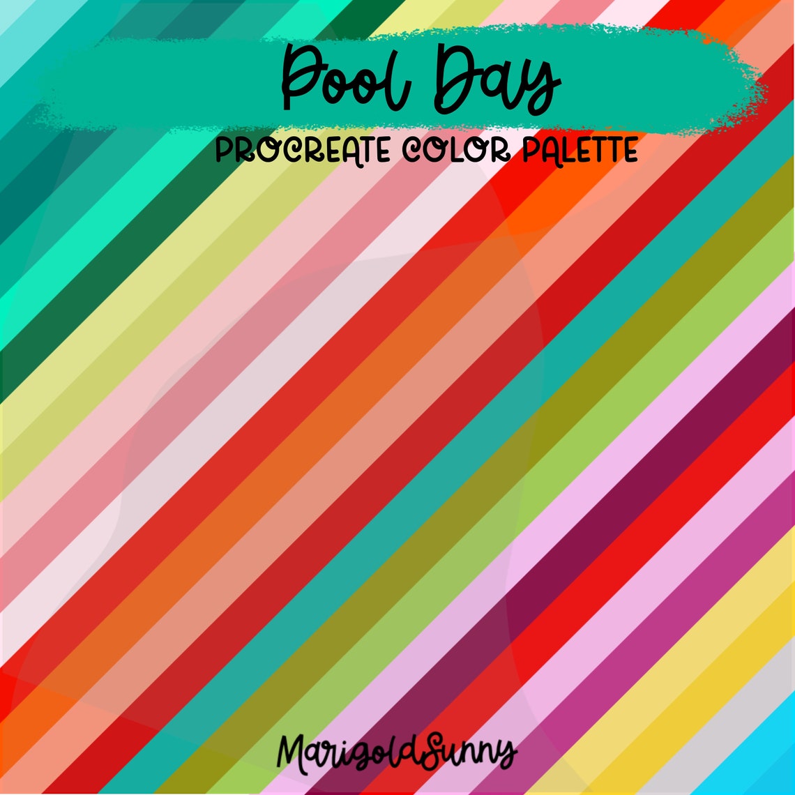 Pool Day Procreate Color Palette, Color Swatches, iPad Procreate Tools ...