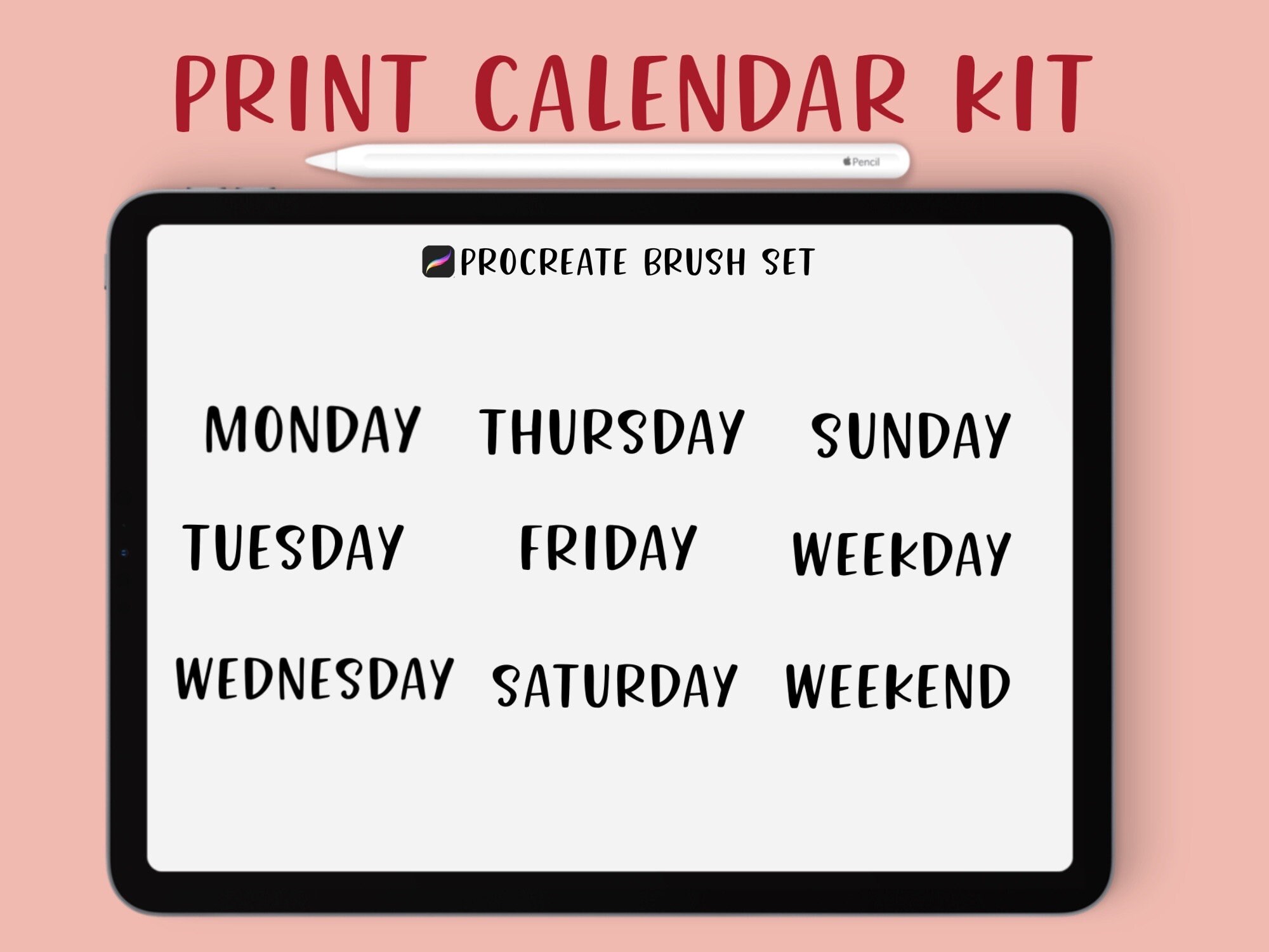 Procreate Print Calendar & Planner Stamp Brush Set - Over 75 Brushes - Etsy