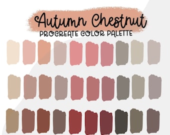 November Procreate Color Palette Orange Red Yellow Green Brown Fall ...