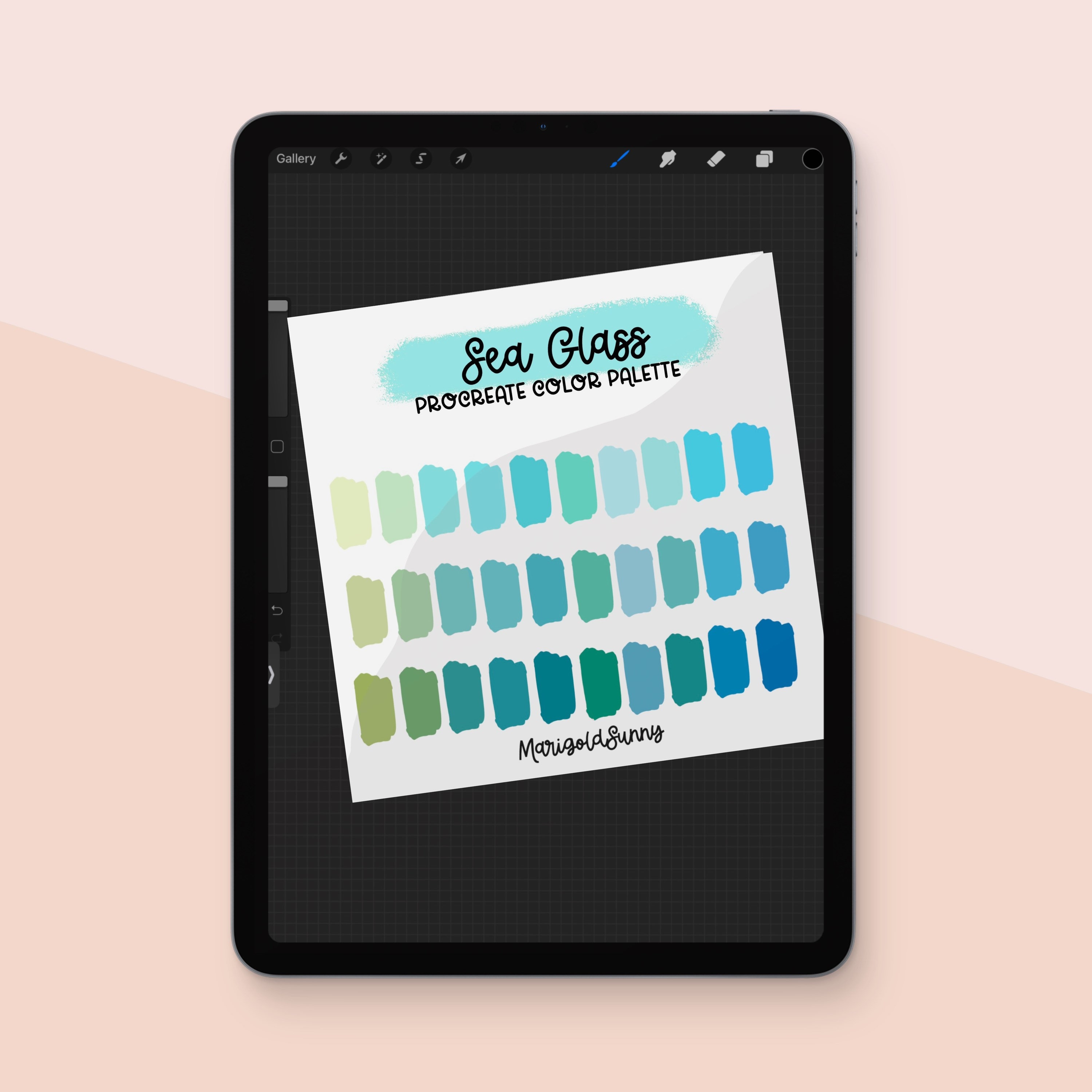 Sea Glass Procreate Color Palette, Color Swatches, iPad Procreate Tools ...