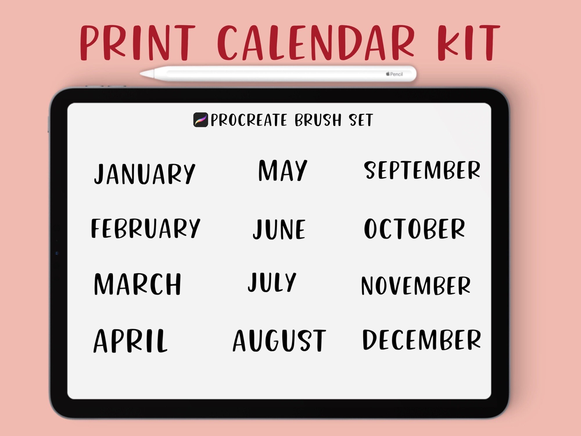 Procreate Print Calendar & Planner Stamp Brush Set - Over 75 Brushes - Etsy