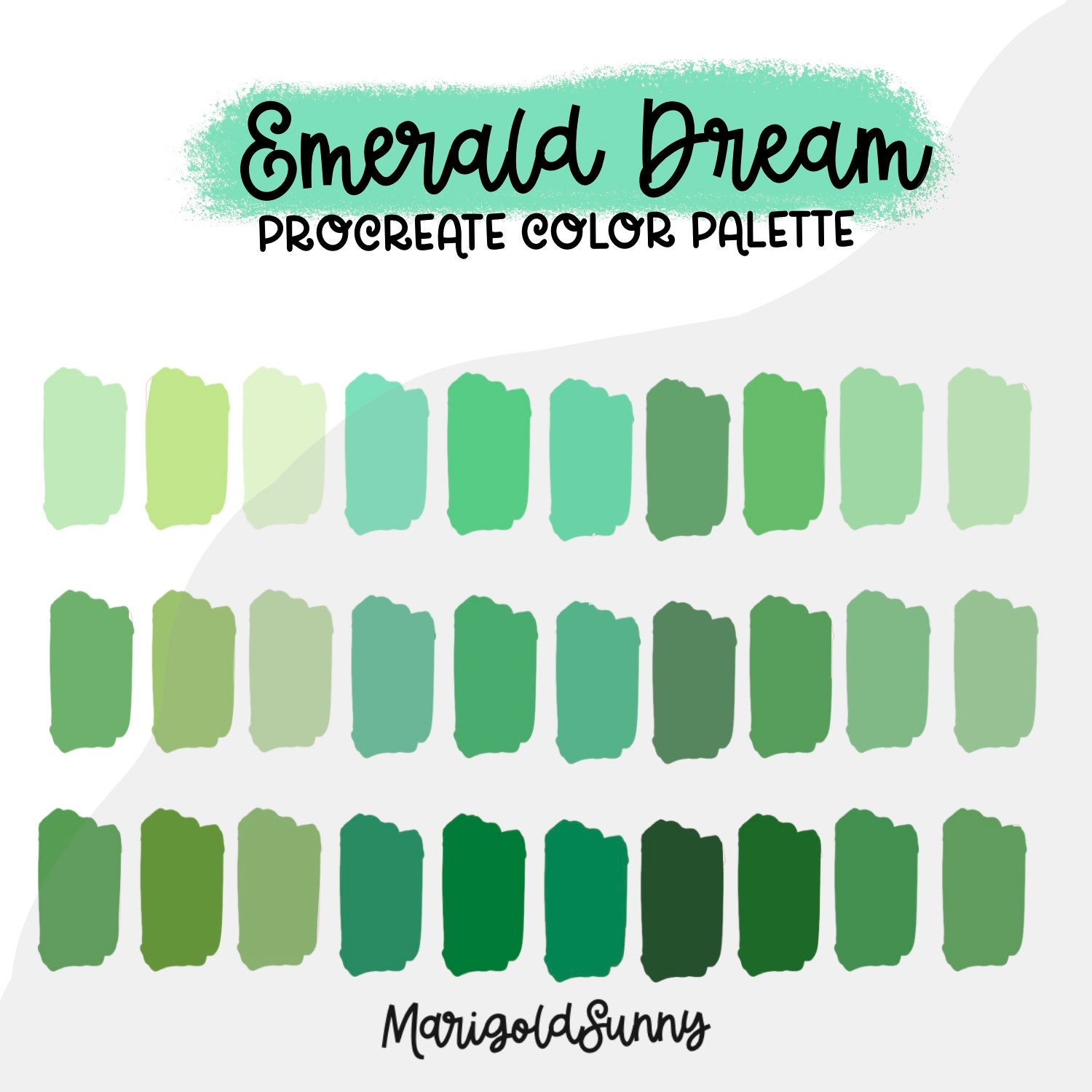 Emerald Dreams Procreate Color Palette, Color Swatches, iPad Procreate ...