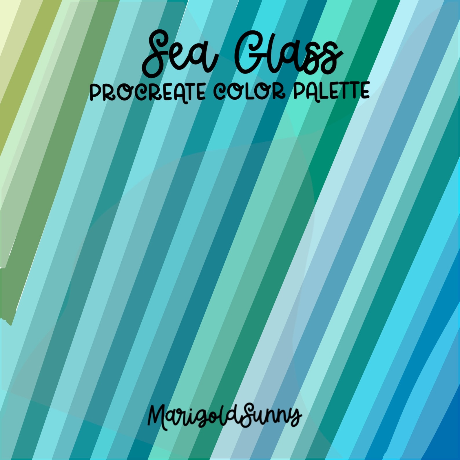 Sea Glass Procreate Color Palette, Color Swatches, iPad Procreate Tools ...