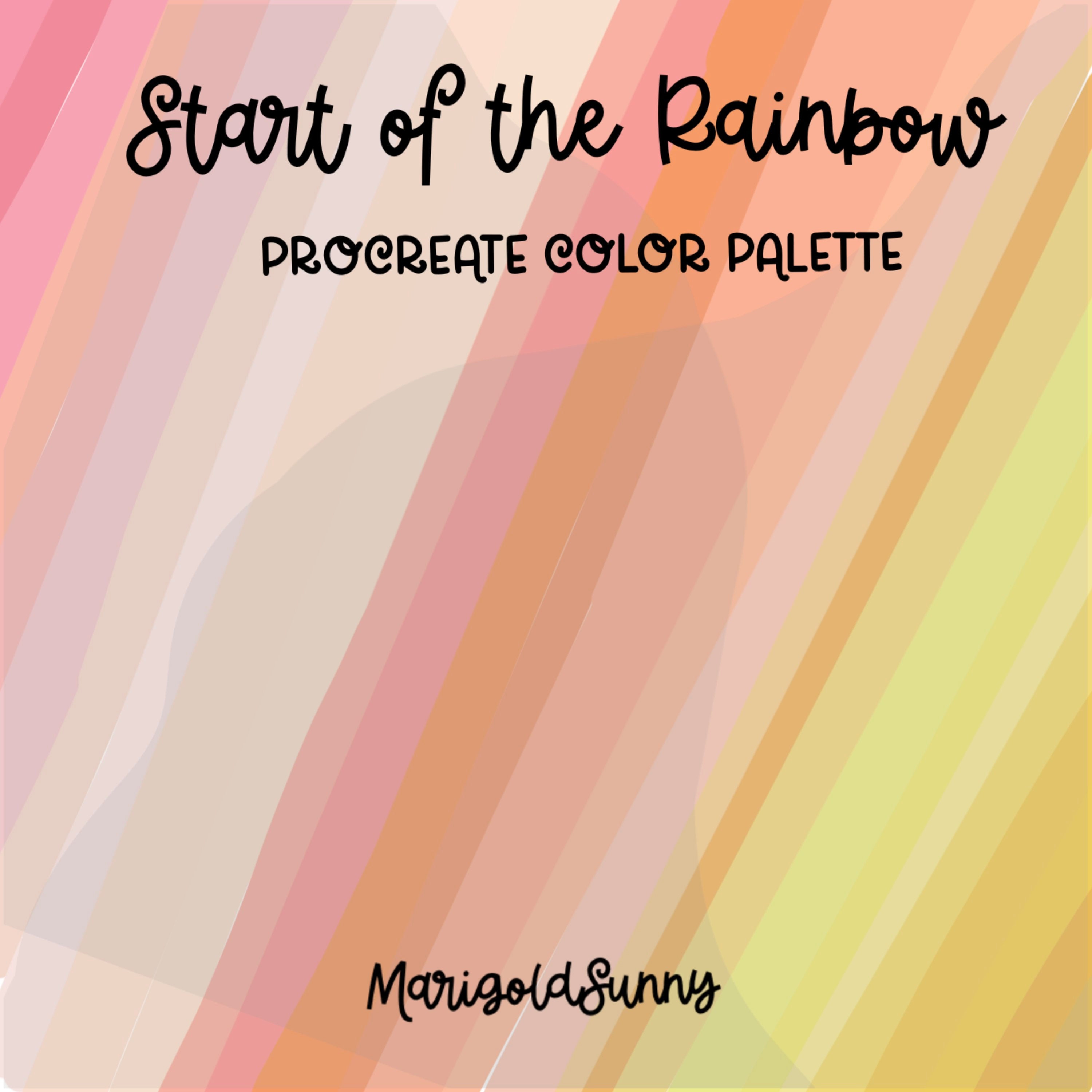 Start of the Rainbow Procreate Color Palette, Color Swatches, iPad ...