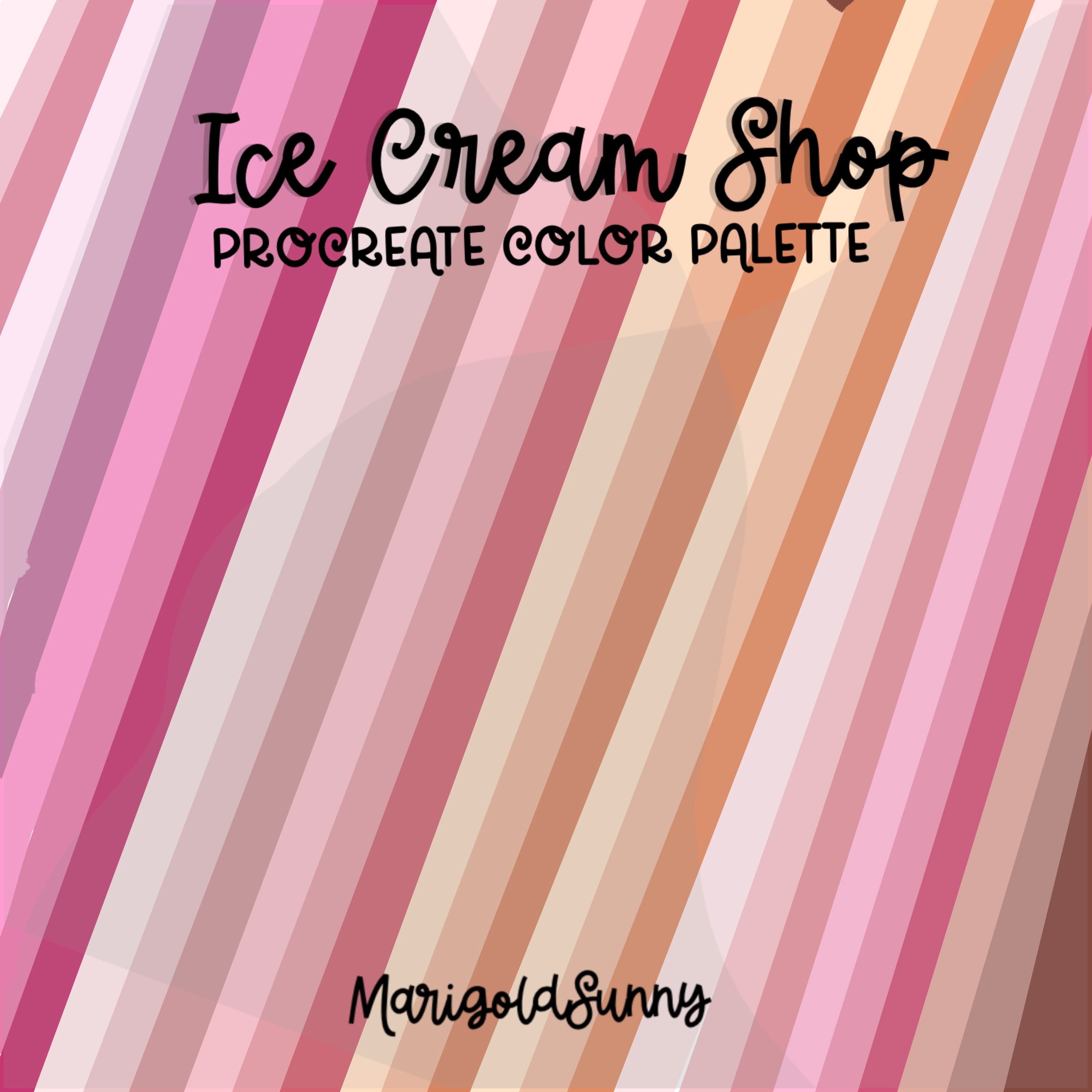 Ice Cream Shop Procreate Color Palette, Color Swatches, iPad Procreate ...