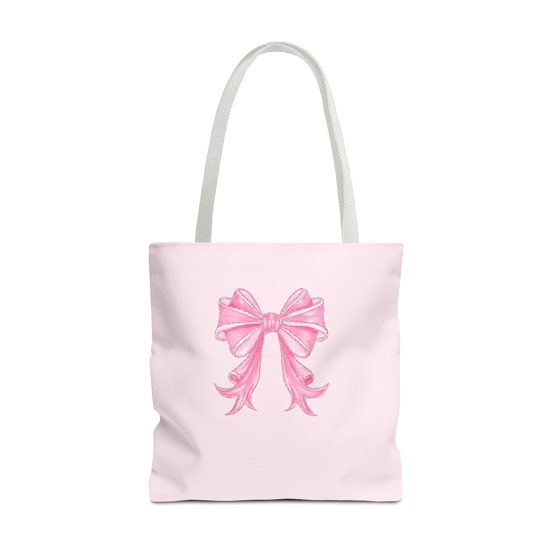 Cute Pink Bow Totebag, Preppy Aesthetic Bag, Girly Coquette Tote ...