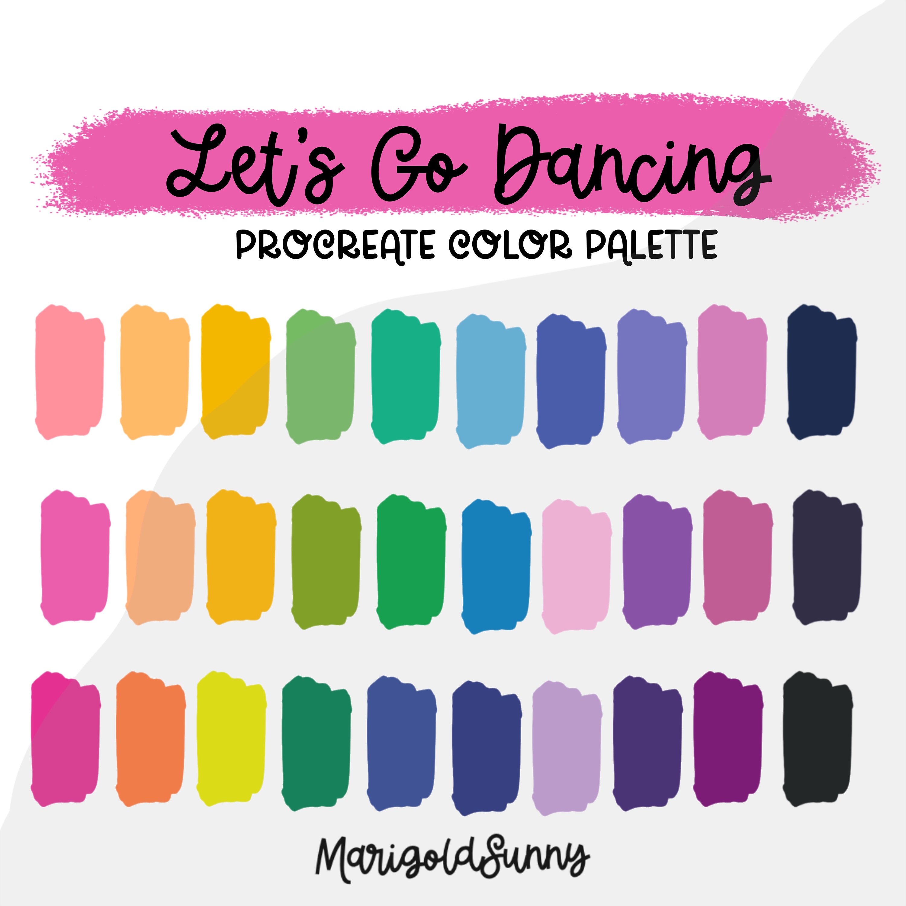 Let’s Go Dancing Procreate Color Palette, Color Swatches, iPad ...