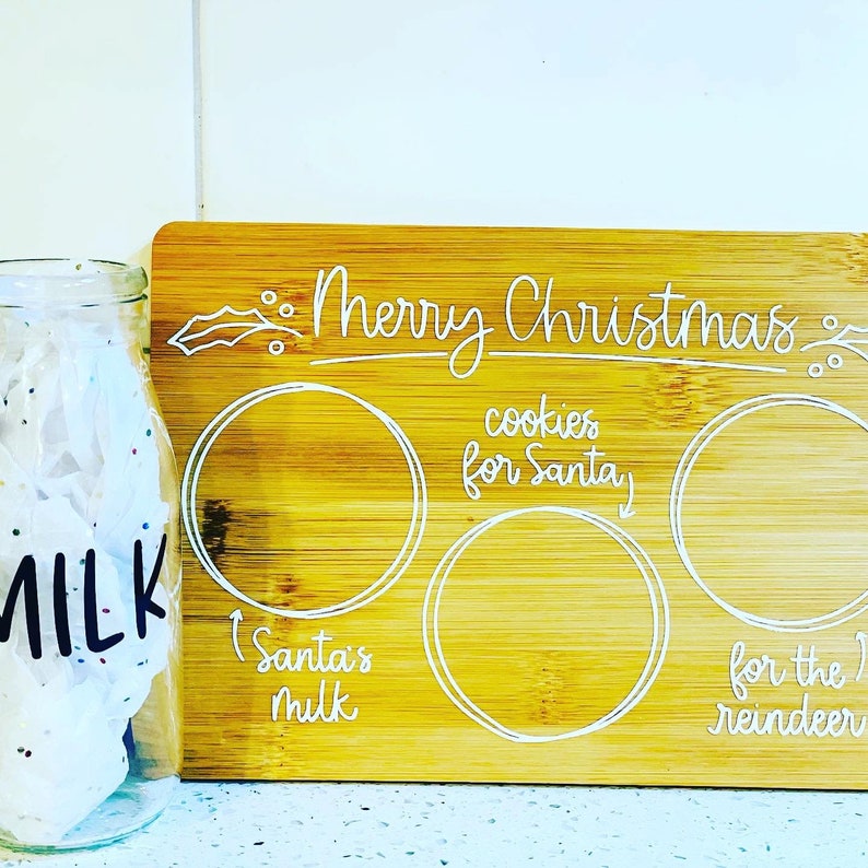 Santa Cookie and Milk Set - Etsy