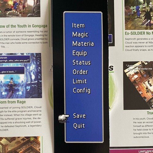 Final Fantasy VII FF7 Save Menu Bookmark Single Sided - Etsy UK