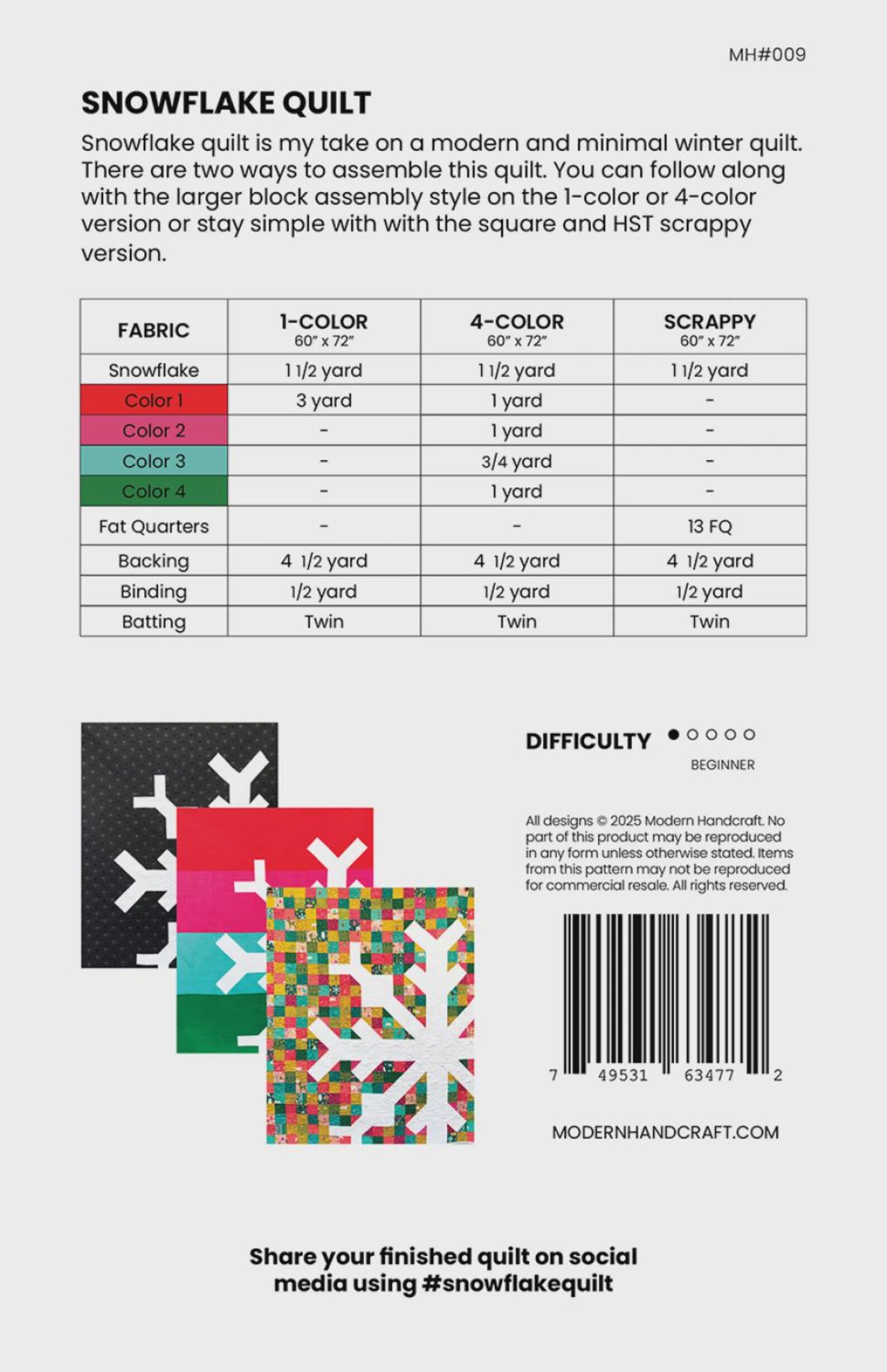 Snowflake Paper Pattern by Modern Handcraft - Etsy