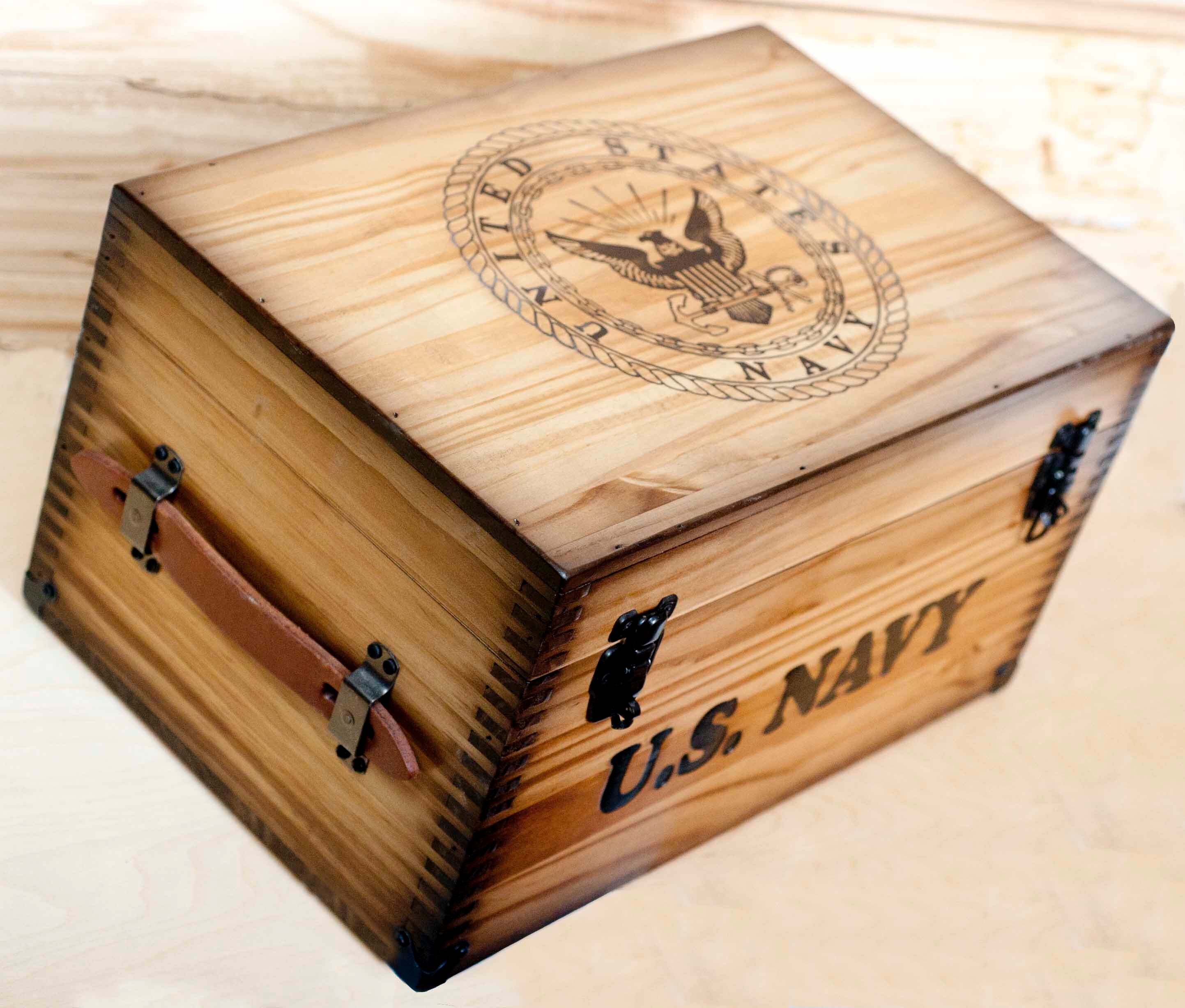 Navy Wooden Keepsake Box Navy Retirement Gift US Navy - Etsy