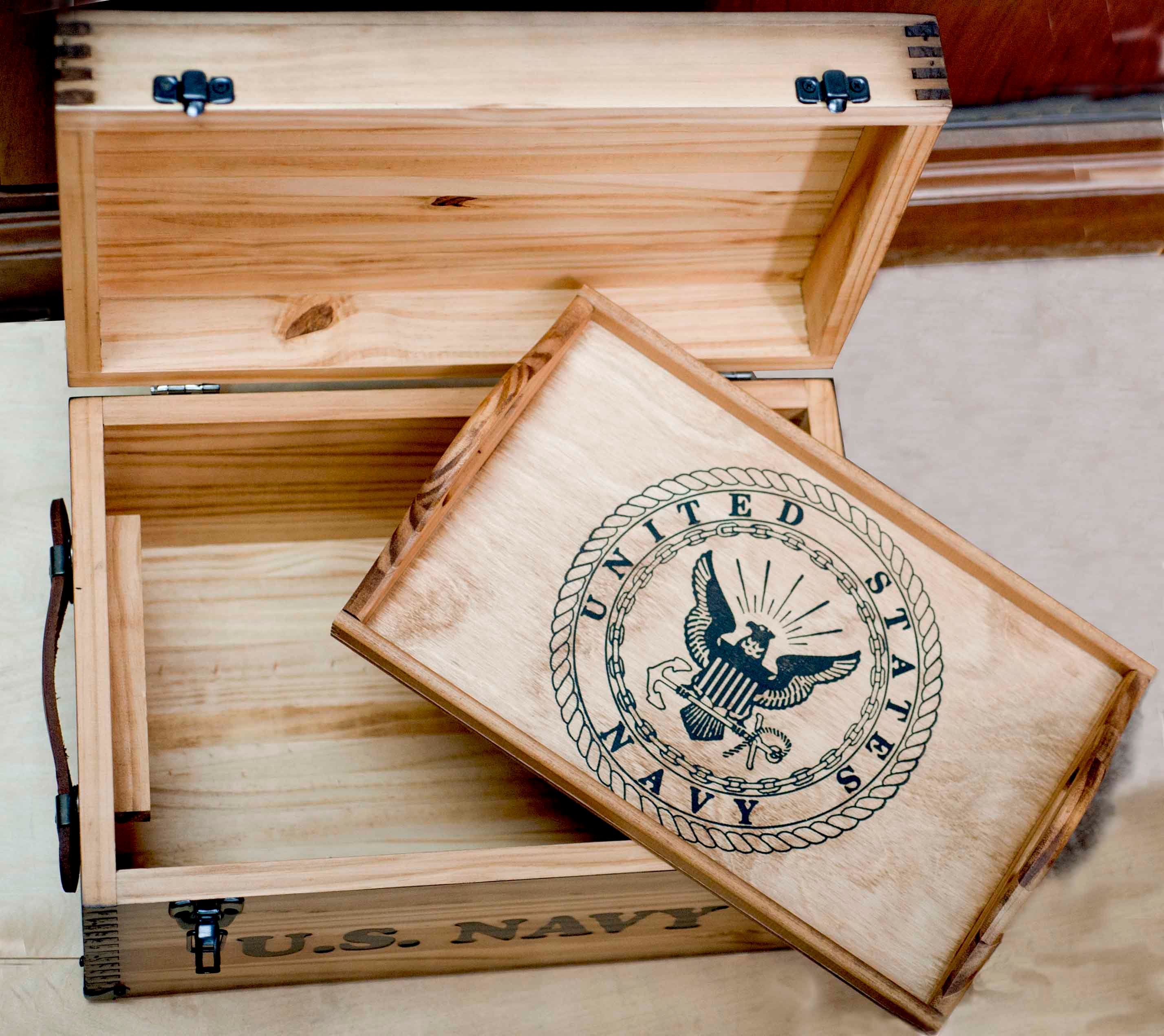 Navy Wooden Keepsake Box Navy Retirement Gift US Navy - Etsy