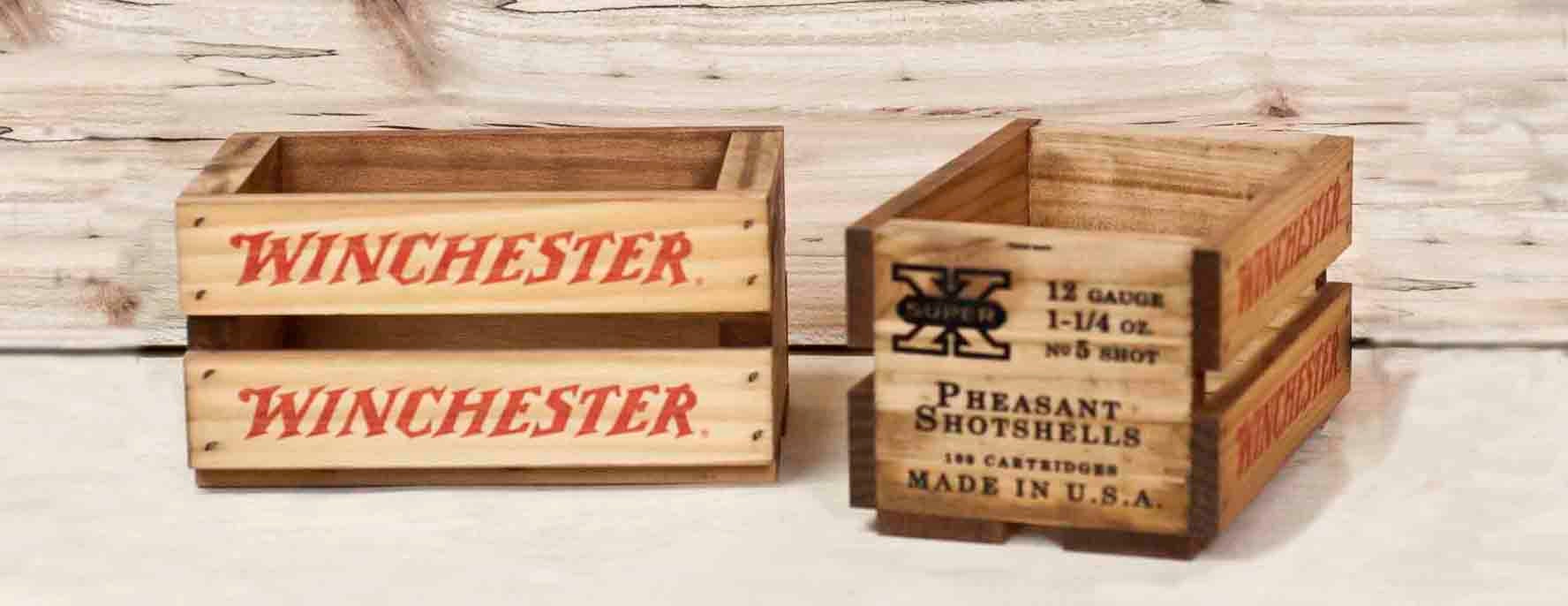 Winchester Shotgun Shell Mini Crate Pair Wood Box Centerpiece - Etsy