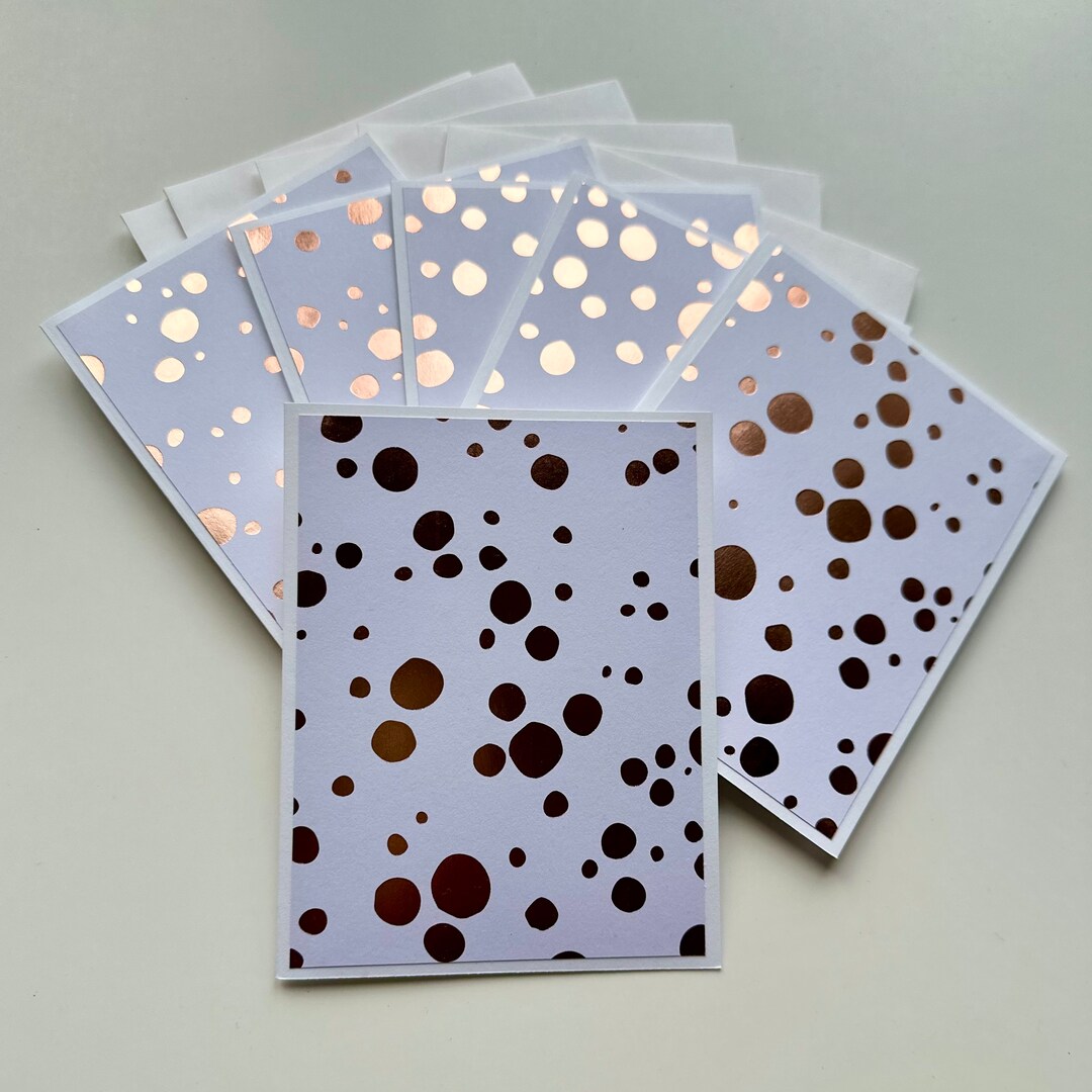 Set of 6: Handmade Cards | Rose Gold Cards Set With Envelopes | Thank ...