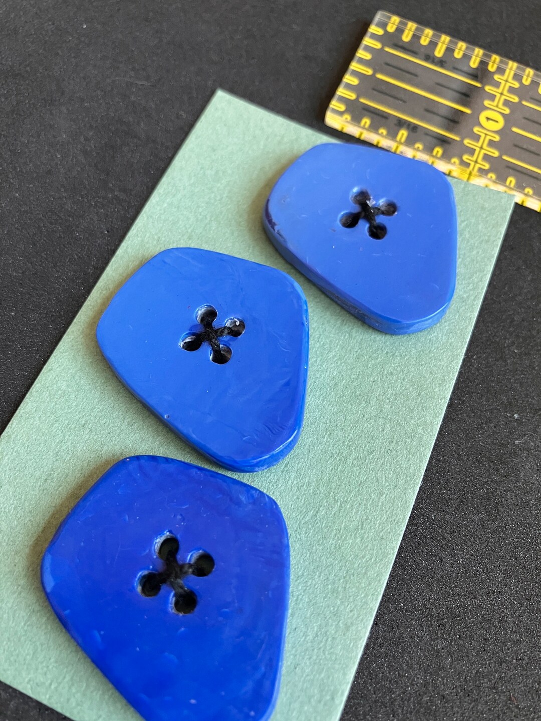 Three Modern Polygon Buttons. Range From Medium Blue to Dark Blue. - Etsy