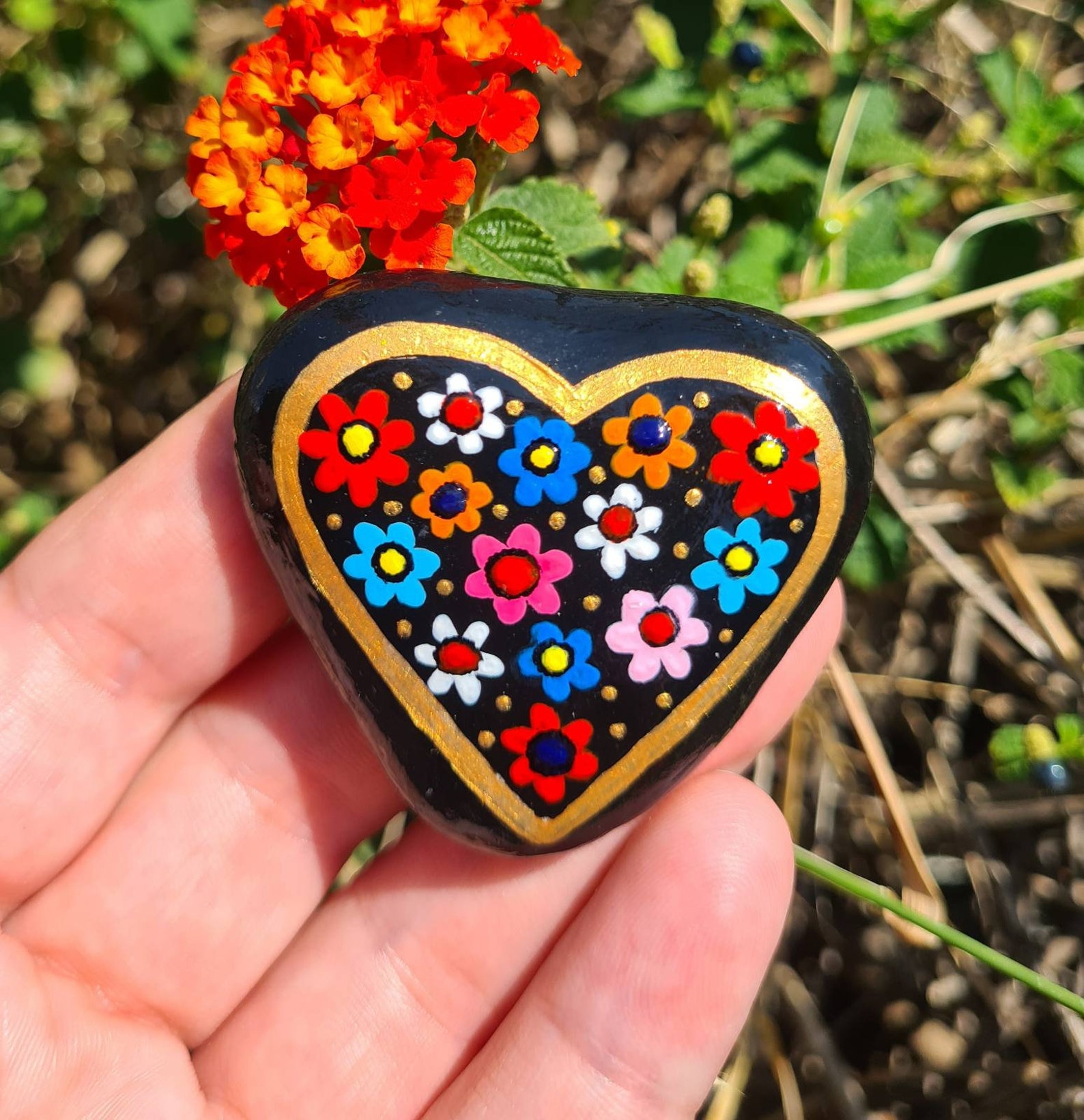 2 Hand Painted Hearts Stones Rocksvalentine's Day - Etsy