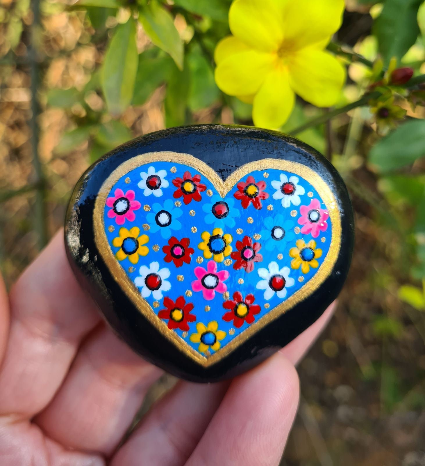 2 Hand Painted Hearts Stones Rocksvalentine's Day - Etsy