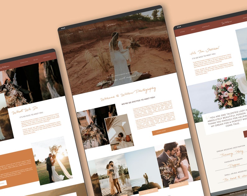 Showit Template Showit Template For Photographers Boho Etsy Norway