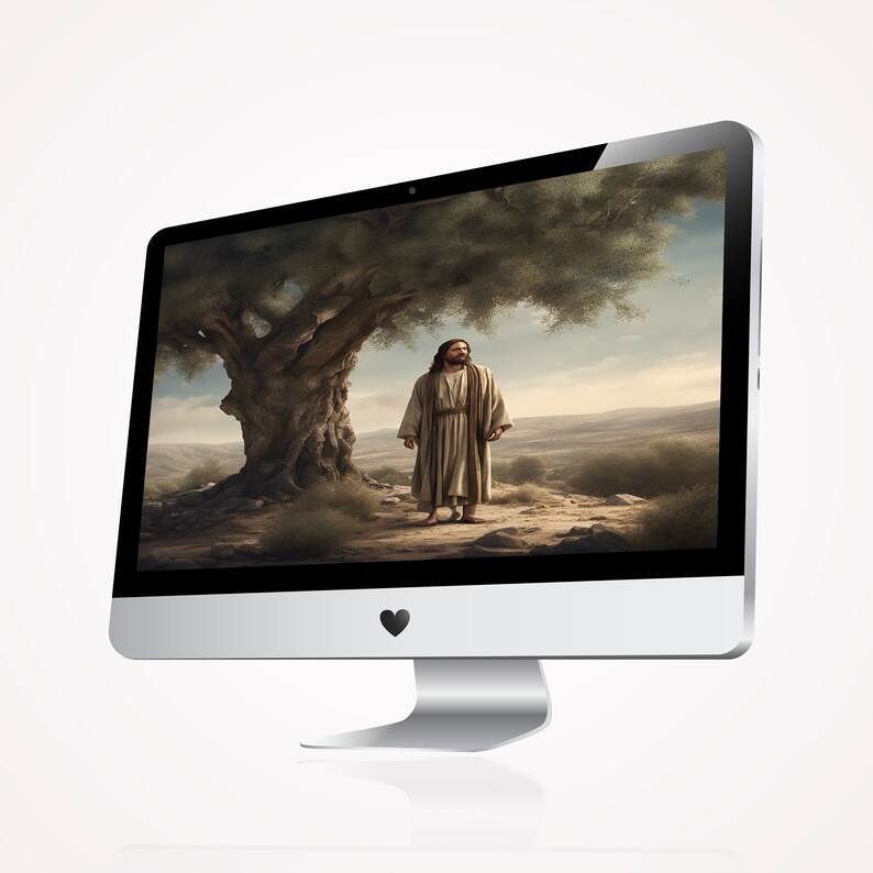 Digital Painting of Jesus by an Olive Tree - Etsy