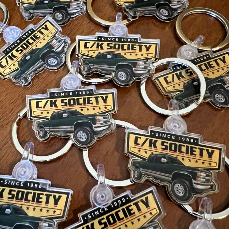 OBS K1500 4x4 Lifted Chevy GMC Extended Cab C/K Society Logo Keychain ...