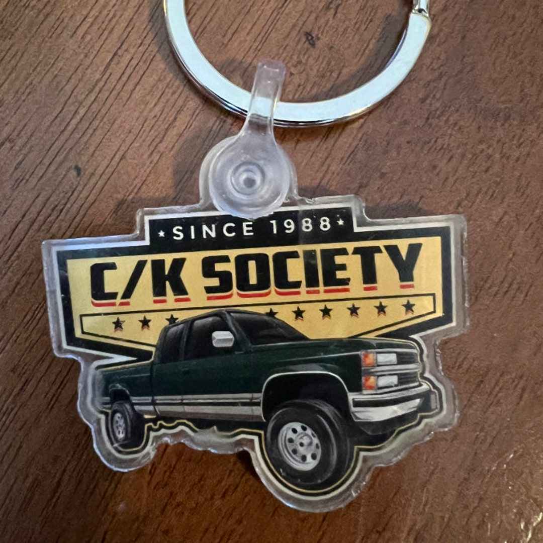 OBS K1500 4x4 Lifted Chevy GMC Extended Cab C/K Society Logo Keychain ...