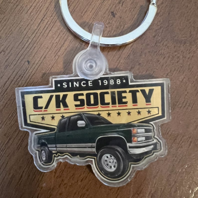 OBS K1500 4x4 Lifted Chevy GMC Extended Cab C/K Society Logo Keychain ...
