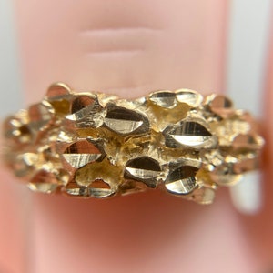 10k Solid Yellow Gold Vintage Nugget Estate Ring size 7 3.43 Grams - Etsy