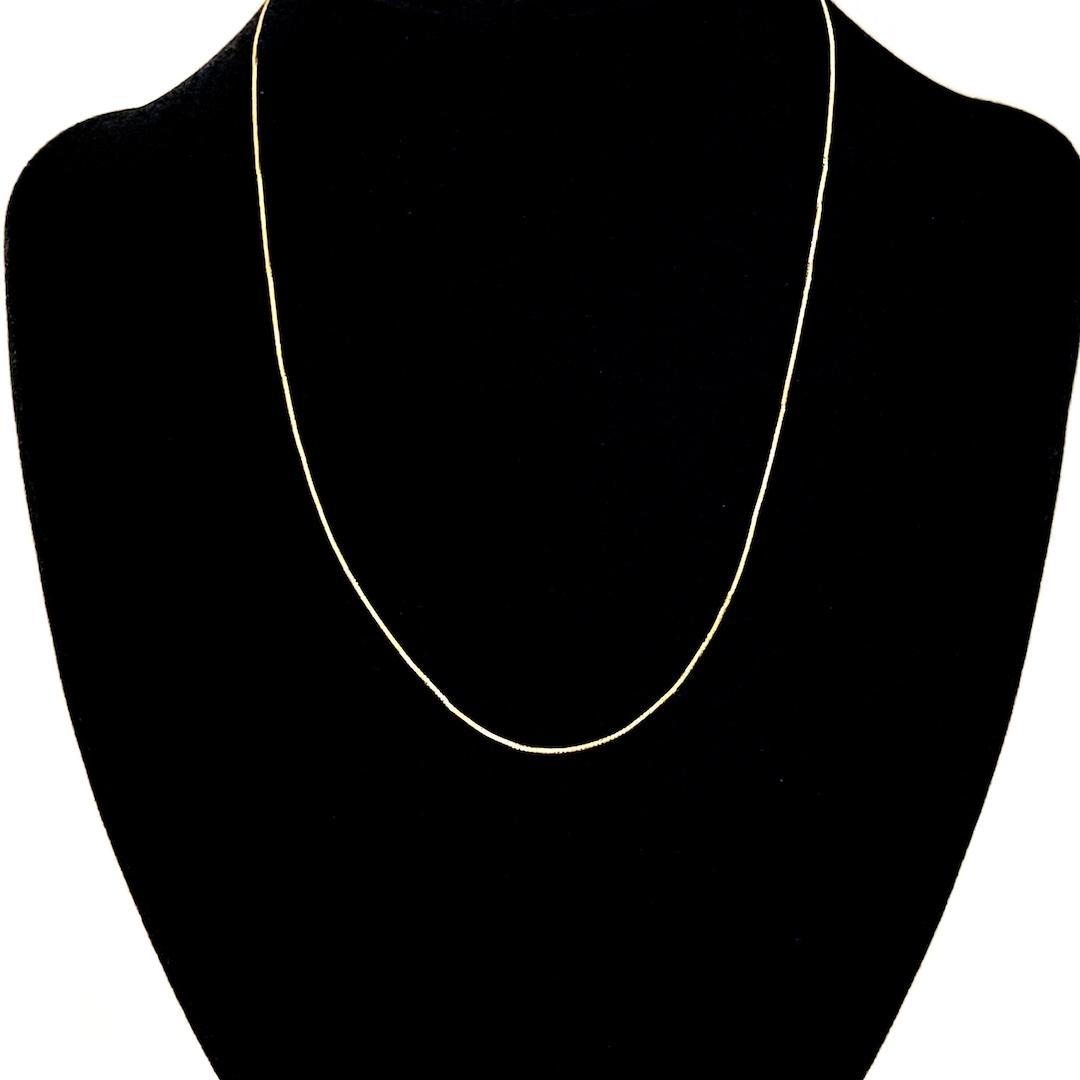 10k Solid Yellow Gold 0.6mm Box Chain Necklace 18 Inch 1 Gram - Etsy