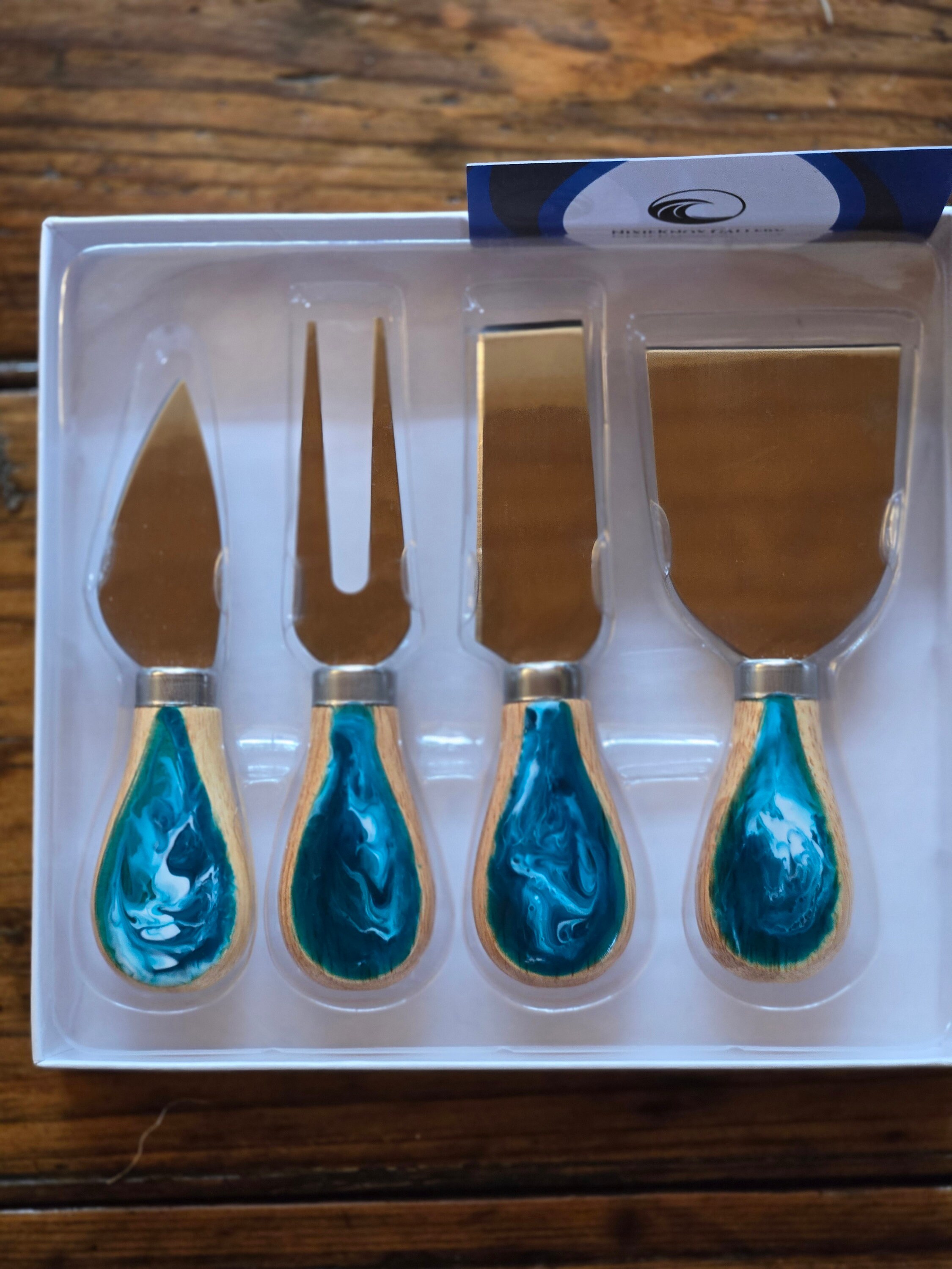 Nautical Epoxy Resin Cheese Knife Set With Ocean Design - Etsy