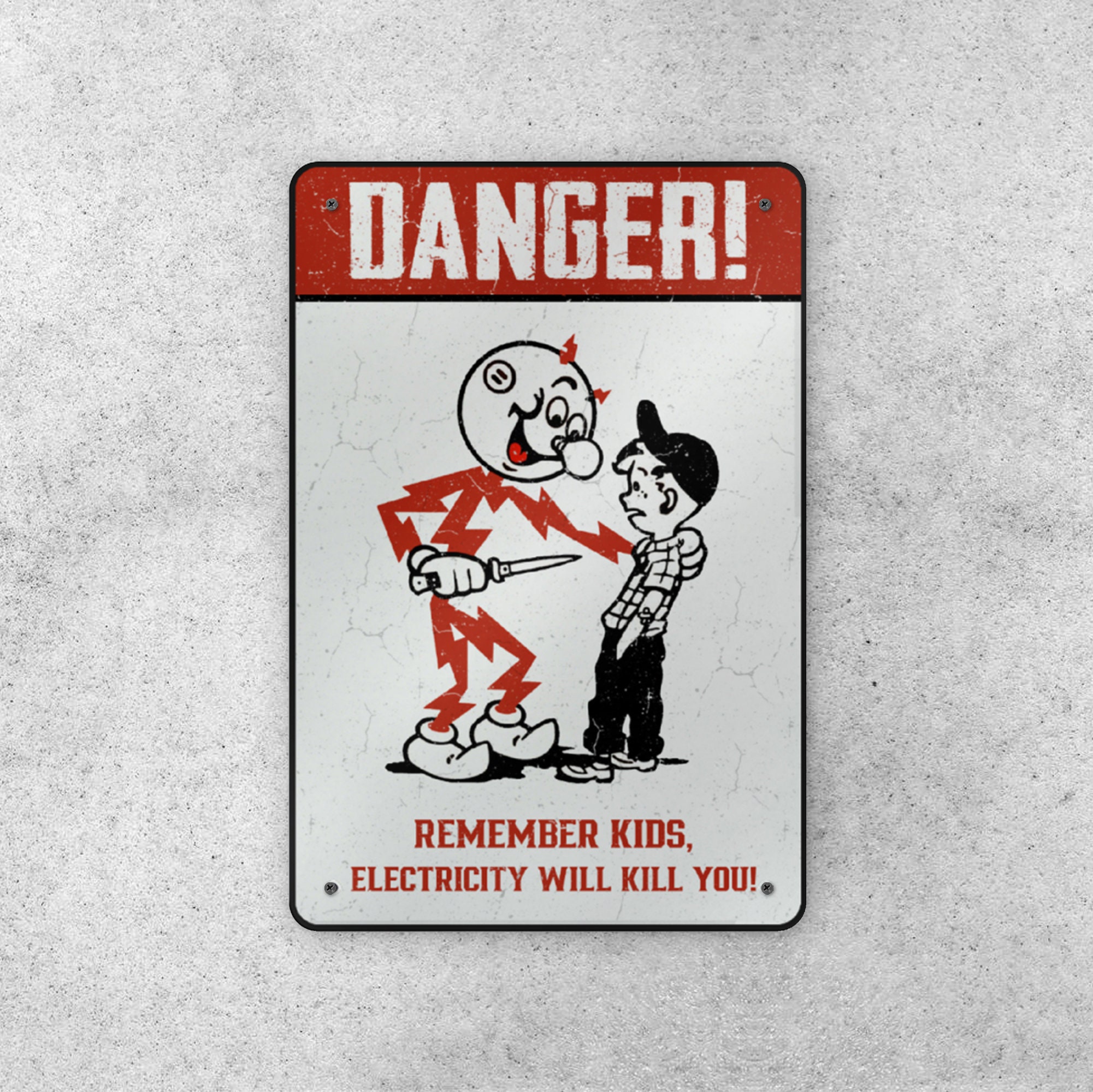 Reddy Kilowatt Sign. Danger Electrical Hazard! Metal Sign, Remember ...