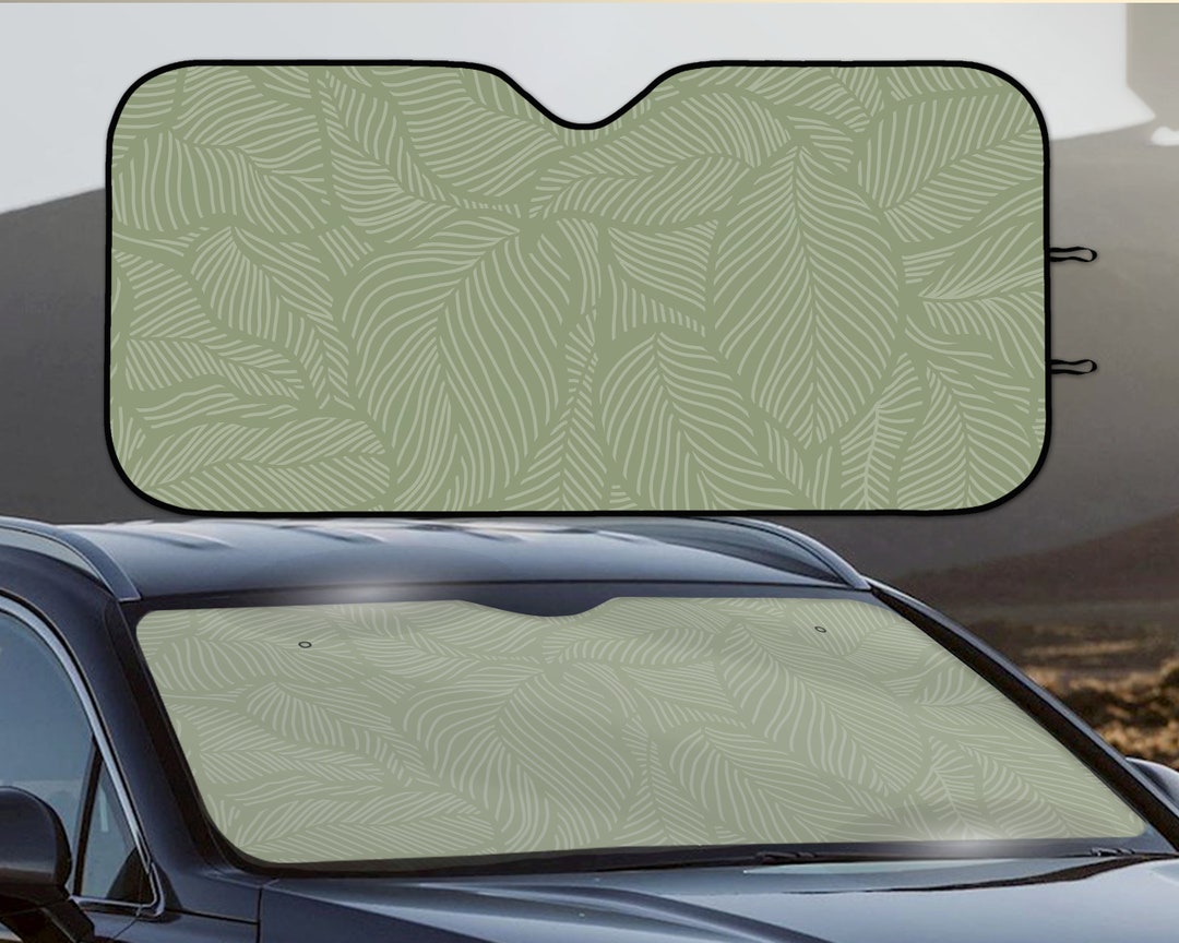 Green Sun Shade for Car, Sage Sunshade Windshield, UV Protector, Cute ...