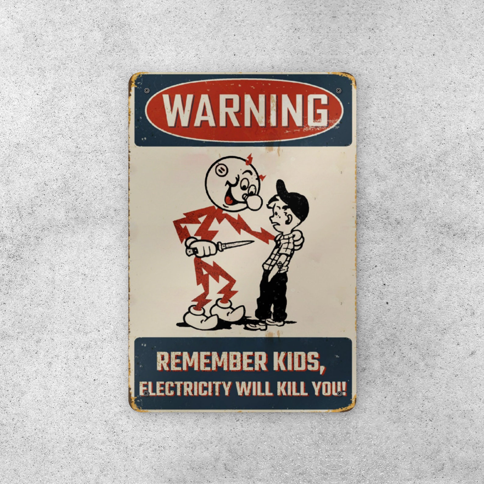 Reddy Kilowatt Metal Sign Remember Kids Electricity Will | Etsy