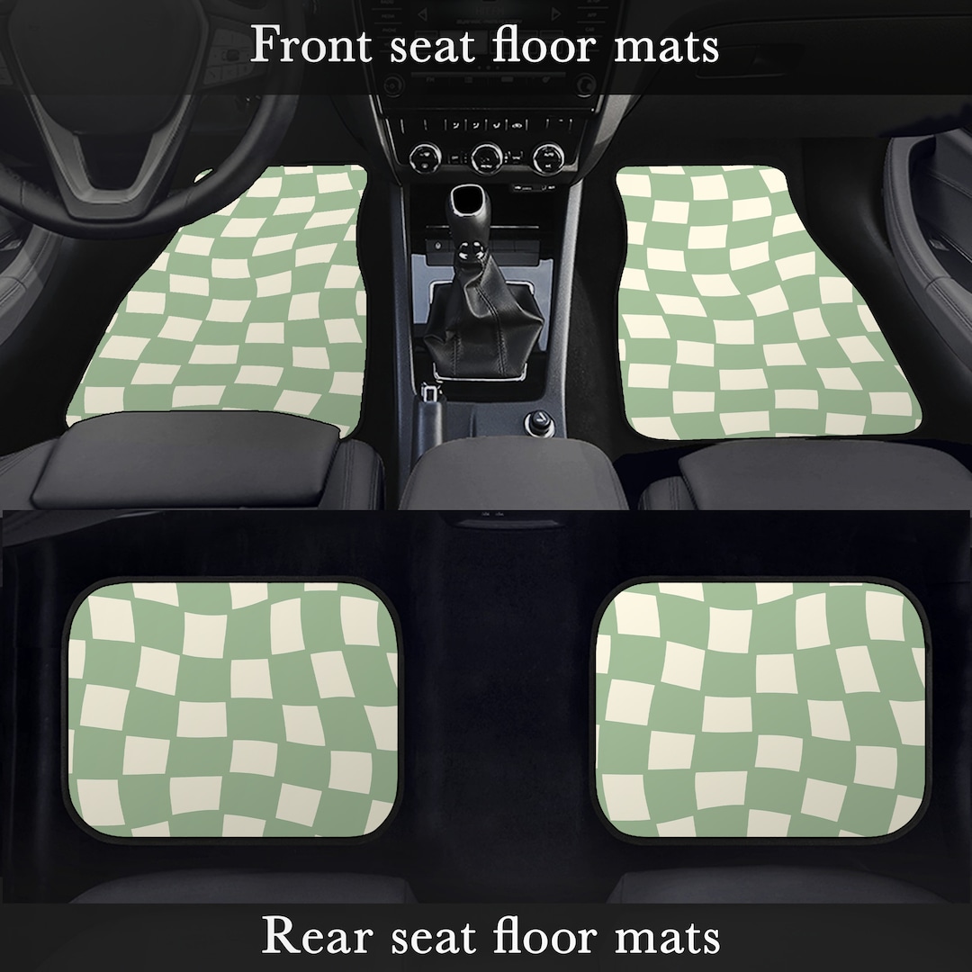 Green Car Accessories, Floor Mats, Full Set for Vehicle/head Rest ...