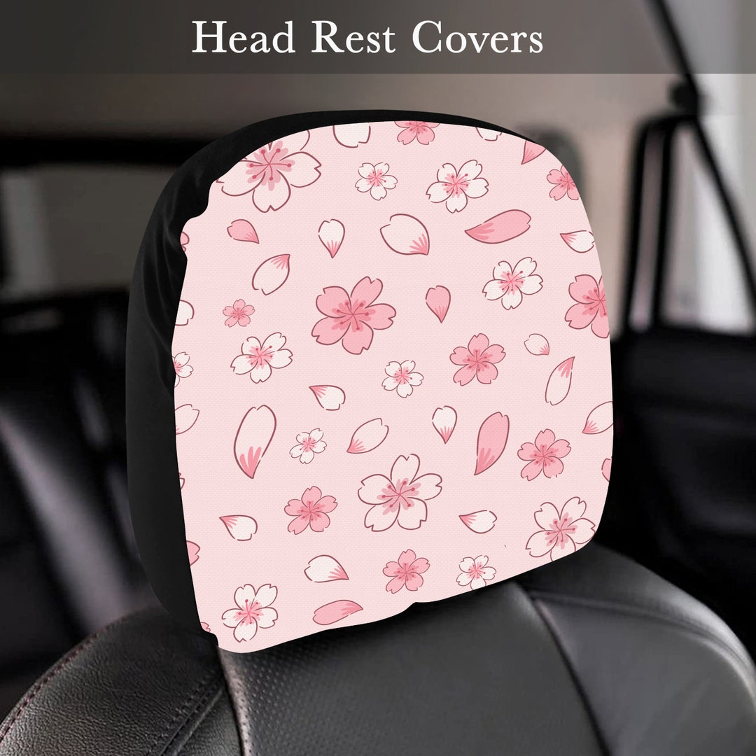 Pink Head Rest Cover, Car Seat Full Set Vehicle/seatbelt/steering Wheel ...
