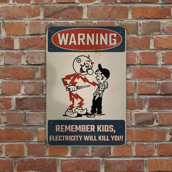 Remember Kids Electricity Kills Sign - Etsy