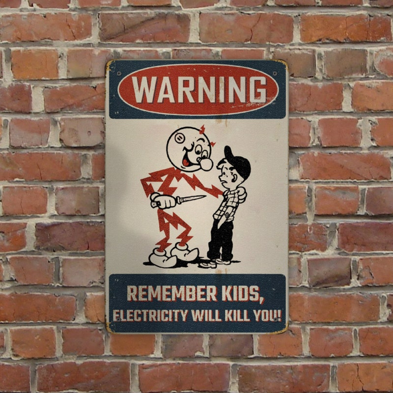 Remember Kids Electricity Kills Sign - Etsy