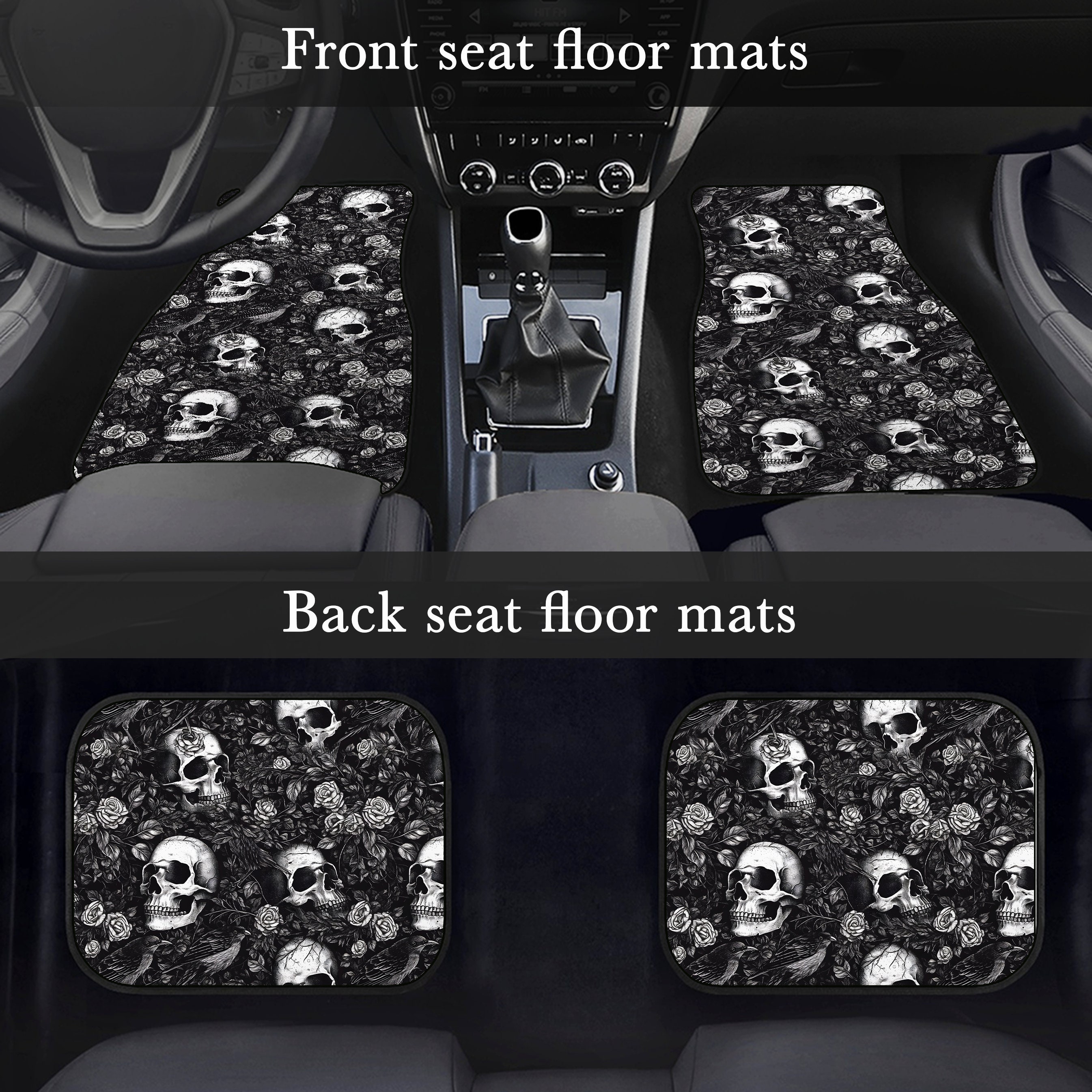 Goth Car Seat Cover for Car, Horror Seatbelt/headrest/steering Wheel ...