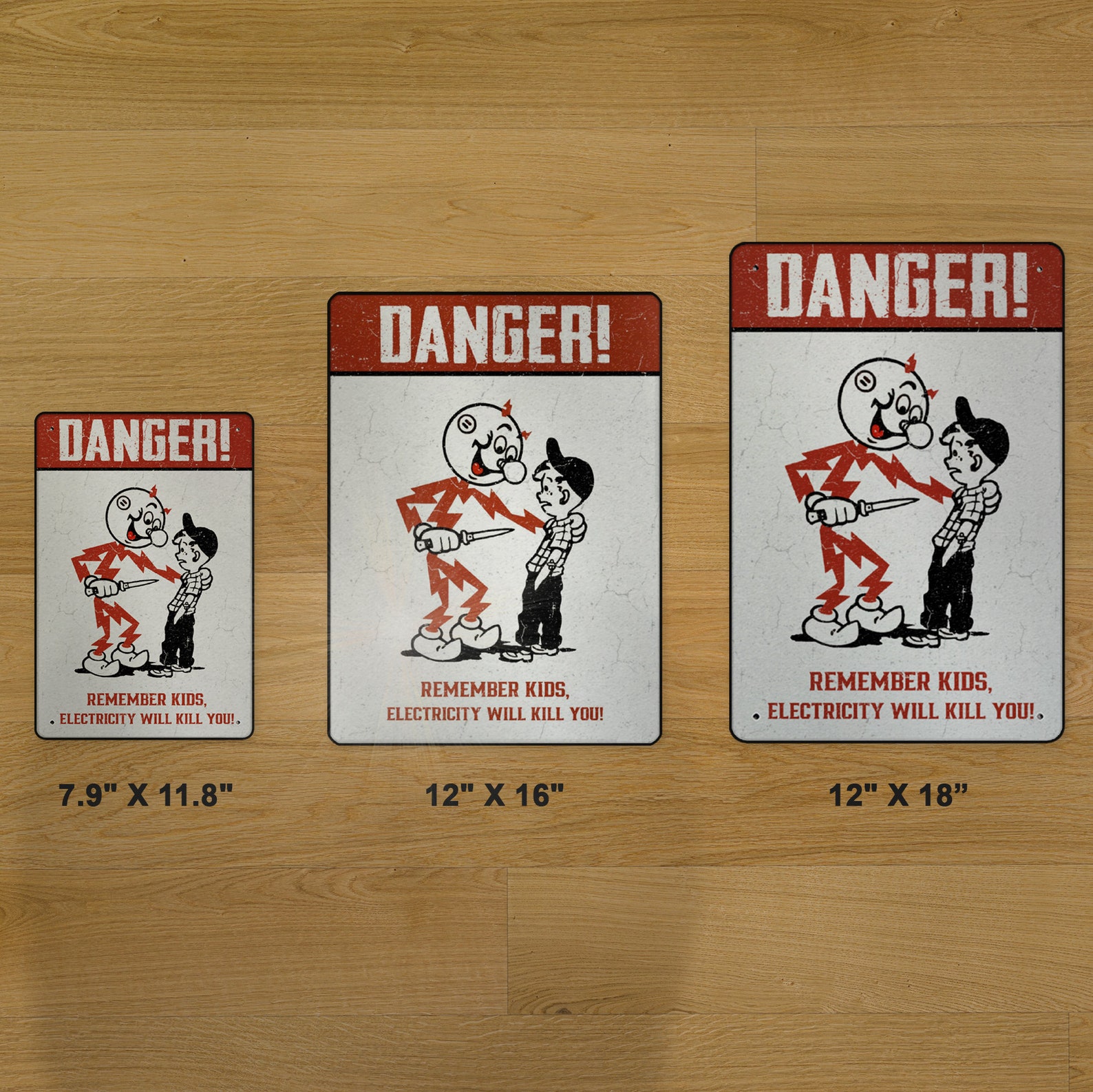 Danger Metal Sign Remember Kids Electricity Will Kill You - Etsy