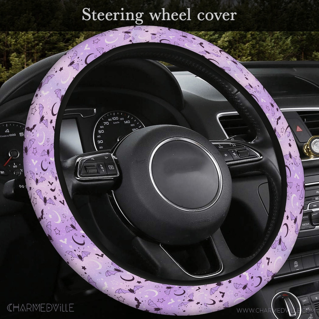 Purple Steering Wheel Cover, Kawaii Witchy Steeringwheel, Carseat Car ...