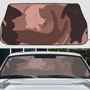 Cats Sun Shade for Car, Cute Windshield Sunshade, UV Refelective ...