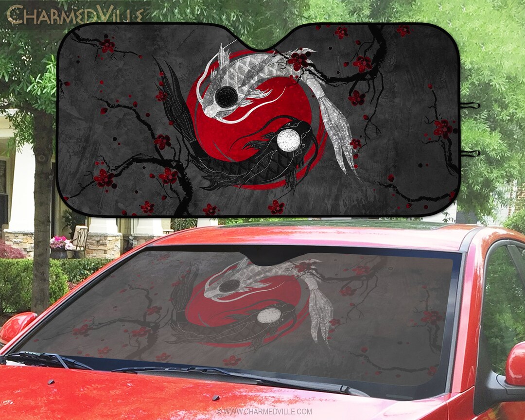 Koi Car Sunshade, Japanese Windshield Cover, UV Reflector Protector ...