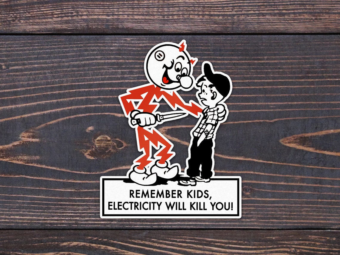 Reddy Kilowatt Sticker Remember Kids Electricity Will Kill - Etsy