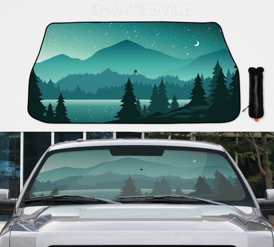 Nature Car Sunshade, Green Sun Shade for Windshield, Car Accesories ...