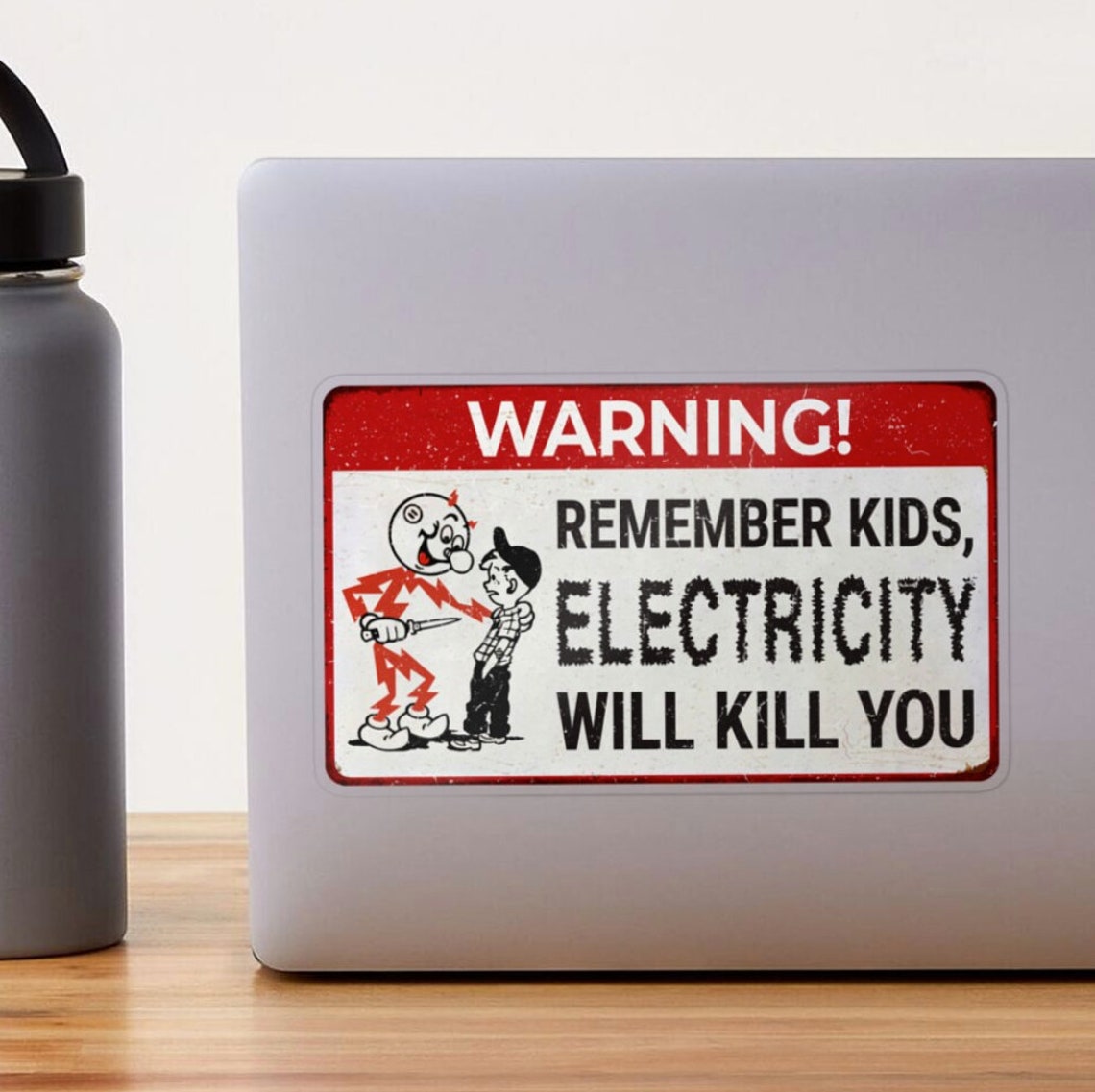 Reddy Kilowatt Sticker, Remember Kids, Electricity Will Kill You! Funny ...