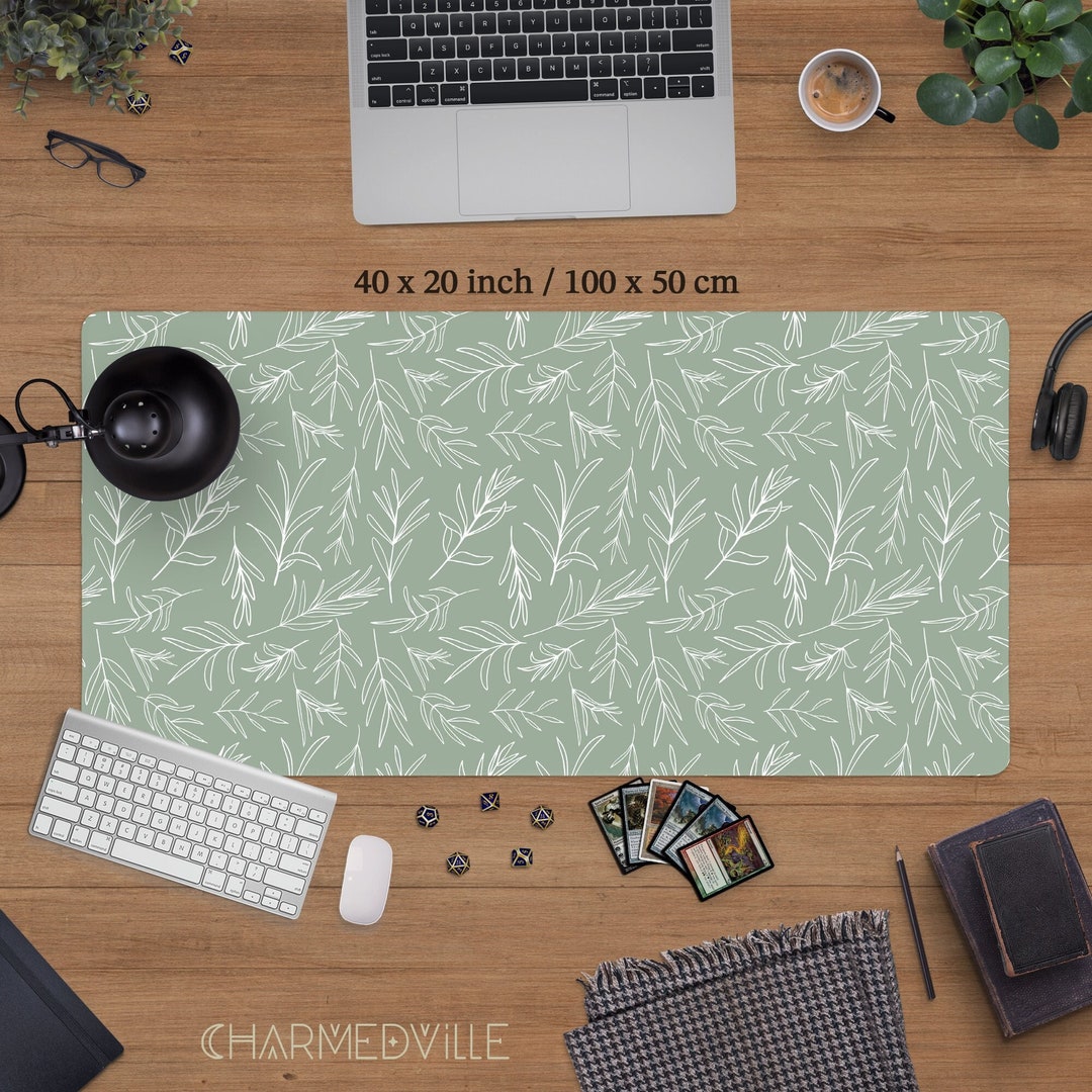 Sage Green Desk Mat, Large Mouse Pad, Cute Deskmat Accessory, Extended ...