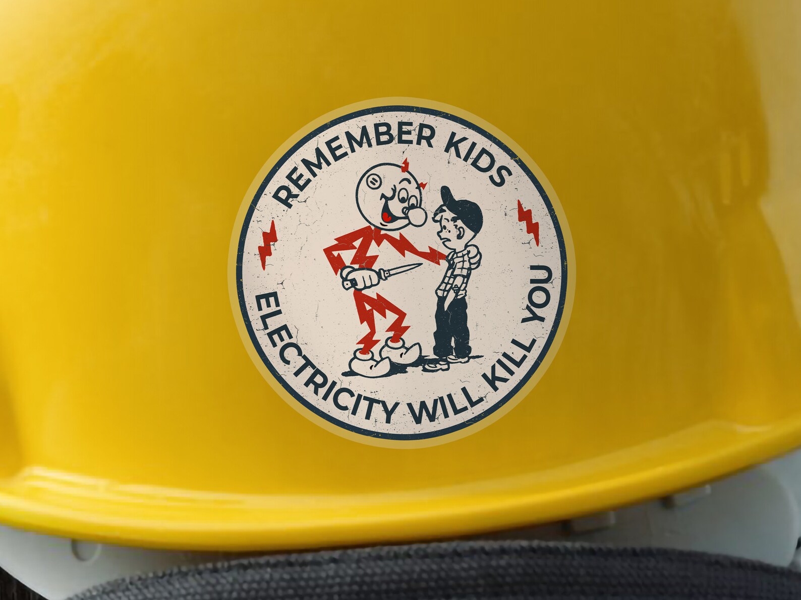 Reddy Kilowatt Sticker, Remember Kids, Electricity Will Kill You! Funny ...